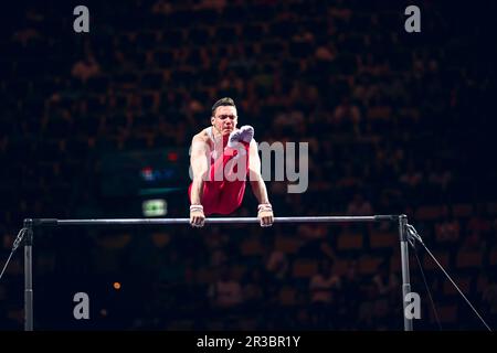Noe Seifert participating in the 2022 Munich European Gymnastics ...