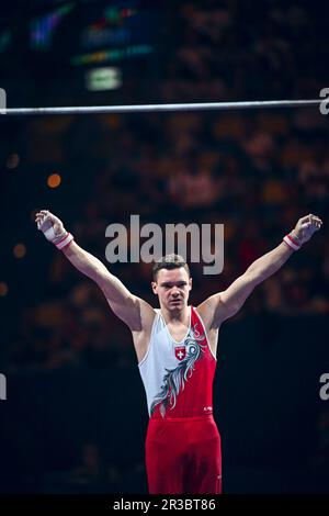 Noe Seifert participating in the 2022 Munich European Gymnastics ...