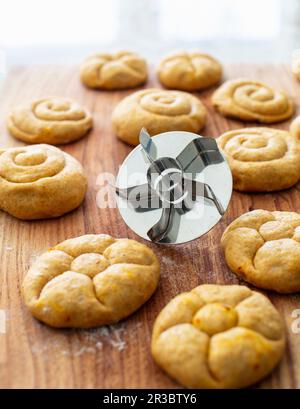Honey Rolls with Saffron and spelt flour Stock Photo - Alamy