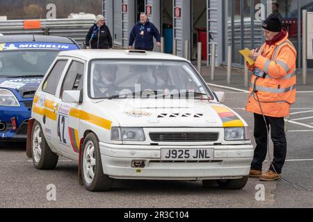 William and Alex Routledge in the 1991 Vauxhall Nova on track at the ...