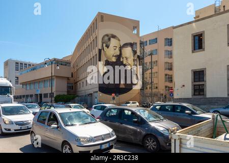 Palermo, Cala district, Falcone and Borsellino mural. Famous Murals on ...