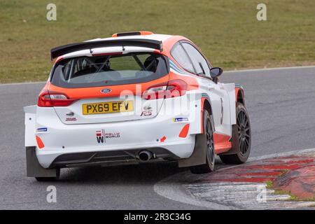 Darrell Taylor racing a Ford Fiesta Rally 2 R5 competing in Corbeau ...