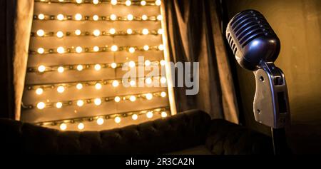 Retro vintage Condenser Microphone in a studio Stock Photo - Alamy
