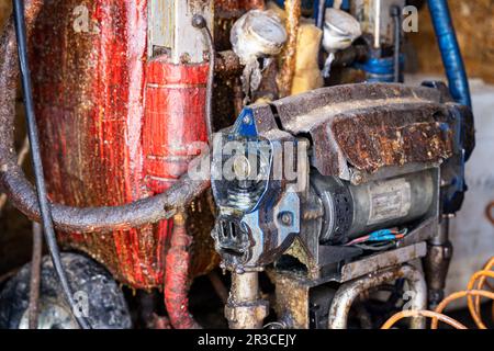 operation of the plunger pump. cam mechanism in the engine room Stock ...