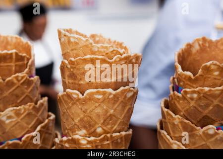 Wafer style ice cream cones for Spring Festival outdoor event Stock ...