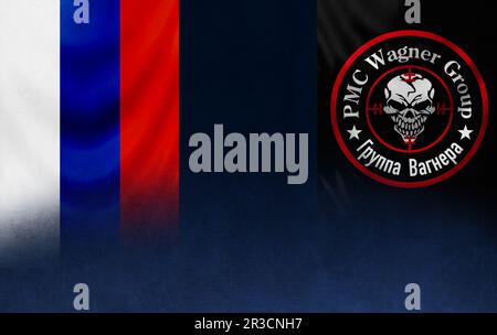 Flag Wagner Group, flag Wagner Private Military Company, fabric flag ...