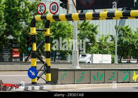 Bucharest, Romania. 19th May, 2023: The reinforced height restriction ...