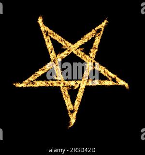 Burning Flames Effect on a Pentagram Symbol Stock Photo - Alamy