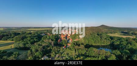 Aerial photographs from Langenstein in the Harz Mountains Stock Photo ...
