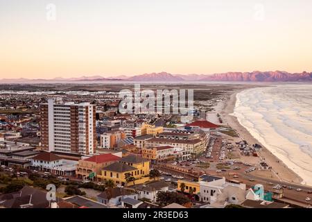 Panoramic Elevated view of Muizenberg beach in False Bay Cape Town ...