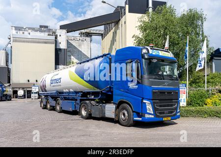 ForFarmers truck with silo trailer at compound feed factory Stock Photo ...