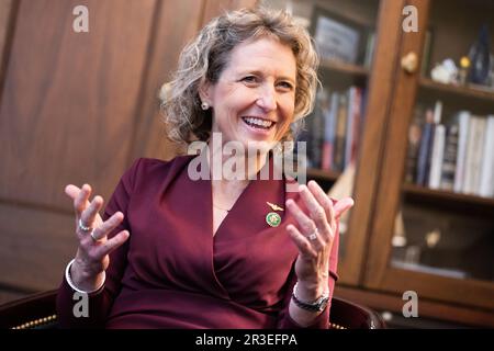 UNITED STATES - MAY 23: Rep. Jen Kiggans, R-Va., is interviewed by CQ ...