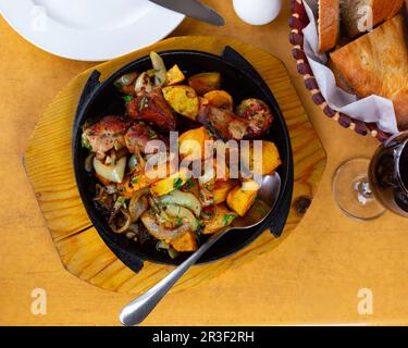 Traditional georgian roast of meat and potatoes Ojakhuri Stock Photo ...
