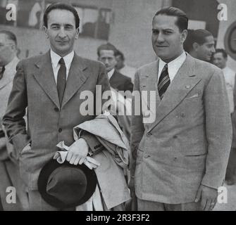 1930 's , ITALY : The italian fascist dictator BENITO MUSSOLINI ride a ...