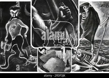 Propaganda posters of Fascist Italy, during the Second World War Stock ...