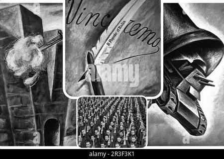 Propaganda of the Italian Fascist Regime of the dictator Mussolini ...