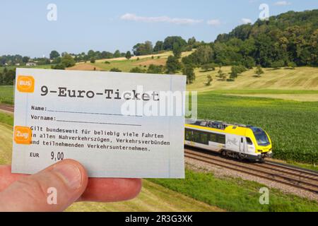 9 Euro ticket 9 Euro ticket with regional train regional train photo ...