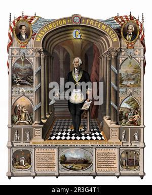 George Washington as a Freemason, full-length portrait, standing, in ...