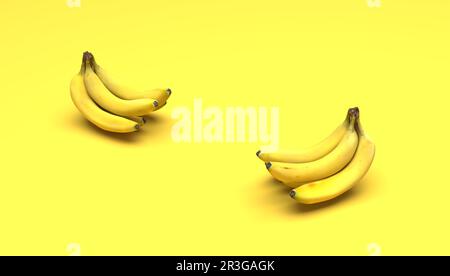 Yellow bunch of bananas in front of background - 3D Illustration Stock ...