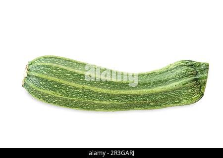 Single courgette Costata Romanesco on white background Stock Photo - Alamy
