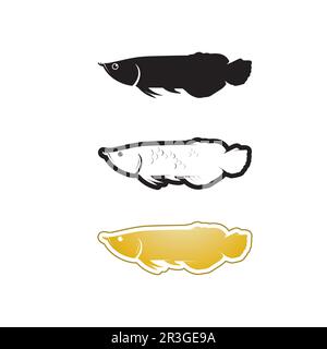 fish icons showing aquatic and animals logo tails and gills Stock ...