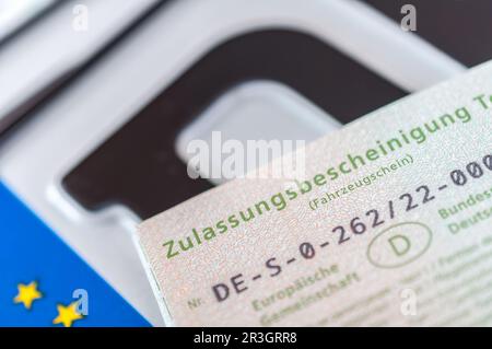 Registration certificate vehicle title passenger car Stock Photo - Alamy