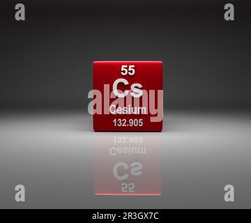 Cube with Cesium number 55 periodic table, 3d rendering Stock Photo - Alamy