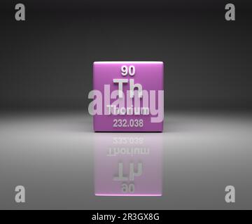 Cube with Thorium number 90 periodic table Stock Photo - Alamy