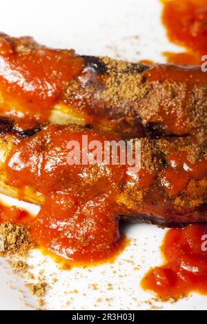 Germany, Curry sausage, close up Stock Photo - Alamy