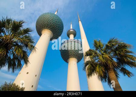 Landmark Kuwait towers in Kuwait City, Kuwait Stock Photo - Alamy