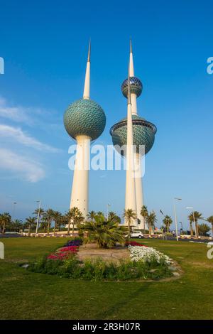 Landmark Kuwait towers in Kuwait City, Kuwait Stock Photo - Alamy