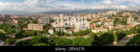 Medellin city travel panoramic view of Robledo and Los Colores ...