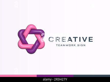 Inflated 3D Vector Loop Circle Abstract Vector Logo Template. Modern ...