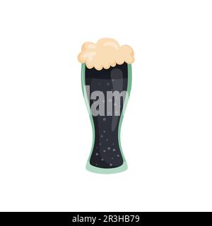 Glass of fresh dark foamy beer - Vector Stock Photo - Alamy
