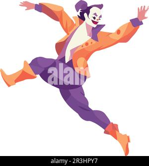 Jumping cartoon clown in Halloween costumes Stock Vector Image & Art ...