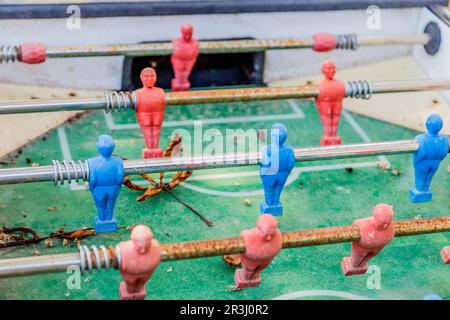 Dirty table football Stock Photo - Alamy