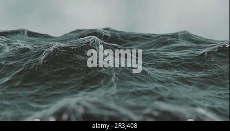 3d render of choppy rough sea with waves in storm water Stock Photo - Alamy