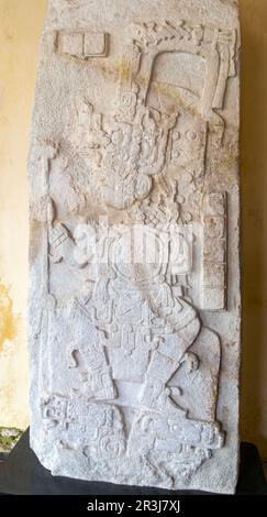 Stela of a ruler dressed as warrior, museum of Mayan Archaeology ...