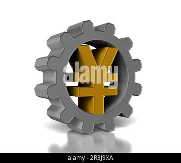 Yen and wheel Stock Photo - Alamy