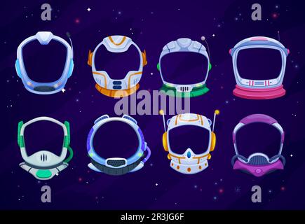Kids astronaut space helmet for photo booth, vector spaceman cosmonaut ...
