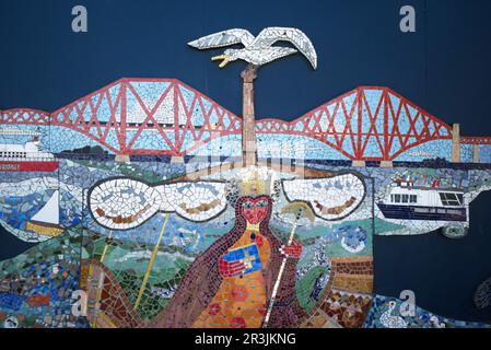 Edinburgh, South Queensferry, Mosaic Mural, Scotland, Great Britain ...
