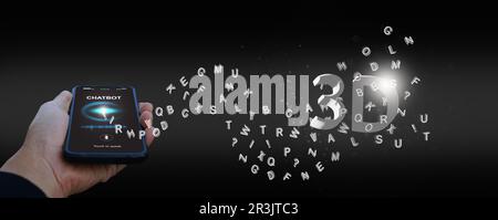 Text to 3D model concept, text-to-3D by generative artificial ...