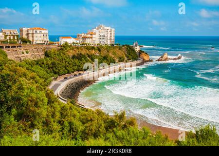 Biarritz aerial panoramic view. Biarritz is a city on the Bay of Biscay ...