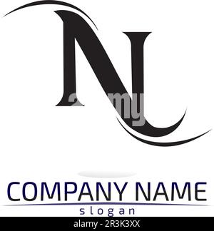 N Letter Logo Template vector and desain Stock Vector Image & Art - Alamy