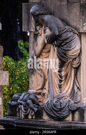 Sculptural set of the memorial tomb owned by the Rullan Pastor family ...