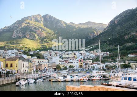 Image of wonderful seaport along ancient and touristic town hill in ...