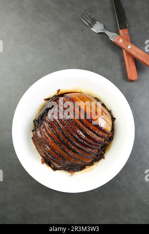 BRAISED PORK BELLY with Preserved Vegetable Stock Photo - Alamy