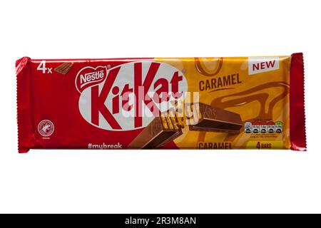 Nestle Caramel KitKat isolated on white background - Kit Kat kitkats ...