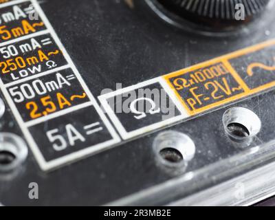 Electrical symbol on vintage analog multimeter Stock Photo - Alamy