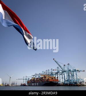 ROTTERDAM - The MSC Loreto, the largest container ship in the world, in ...